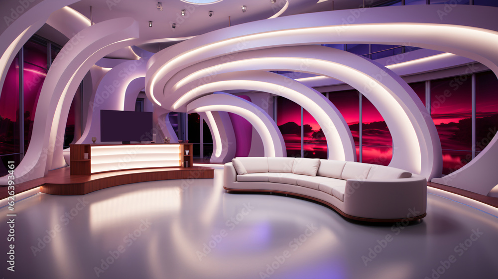 Tv Studio. Backdrop for TV shows .TV on wall. News studio. The perfect ...