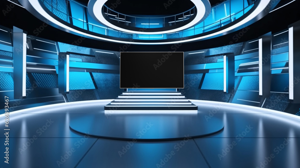 Tv Studio. Backdrop for TV shows .TV on wall. News studio. The perfect ...