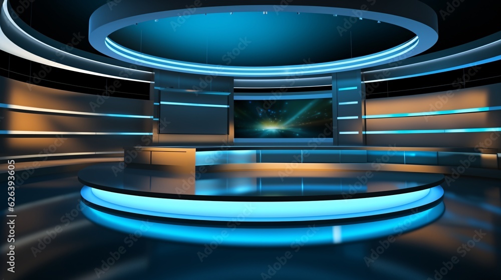 Tv Studio. Backdrop for TV shows .TV on wall. News studio. The perfect ...