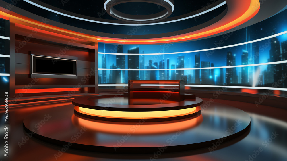 Tv Studio. Backdrop for TV shows .TV on wall. News studio. The perfect ...
