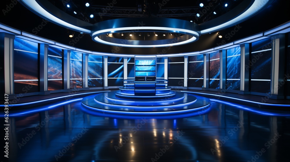 Tv Studio. Backdrop for TV shows .TV on wall. News studio. The perfect ...