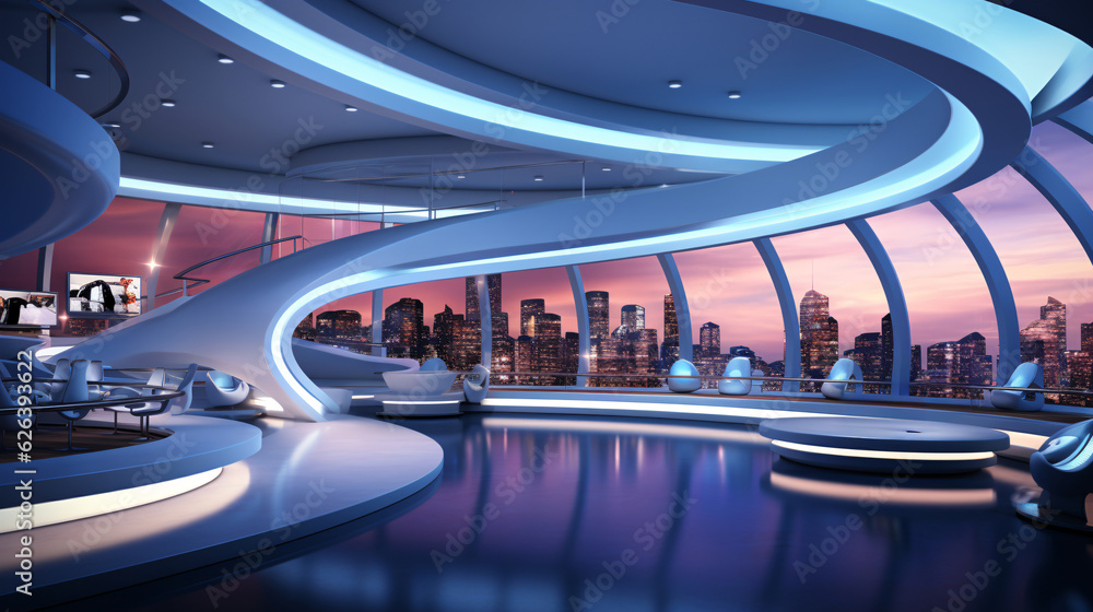 Tv Studio. Backdrop for TV shows .TV on wall. News studio. The perfect ...