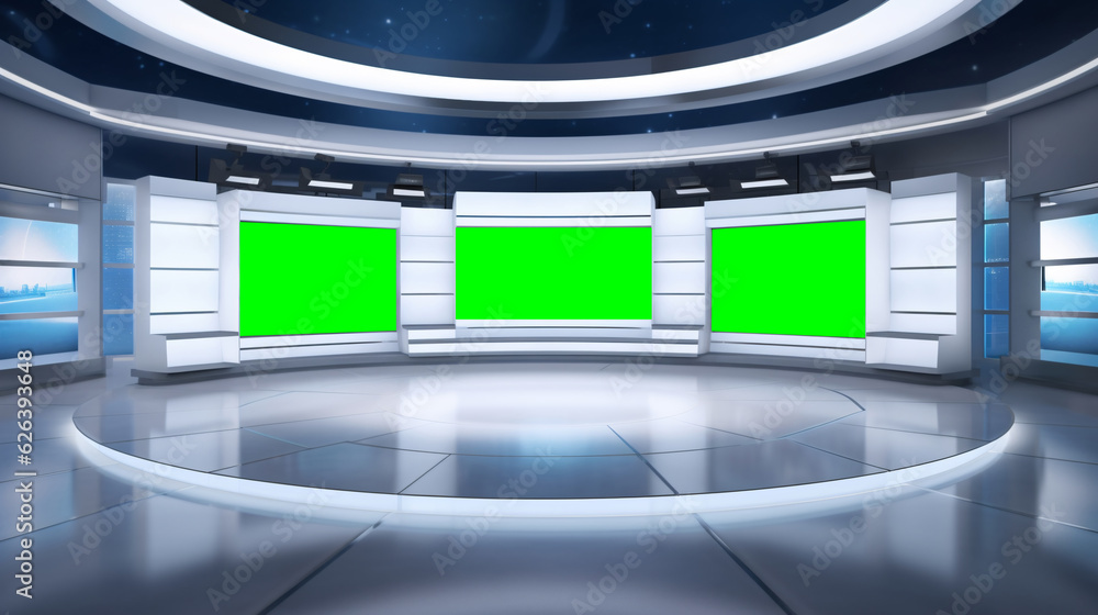 Tv Studio. Backdrop for TV shows .TV on wall. News studio. The perfect ...