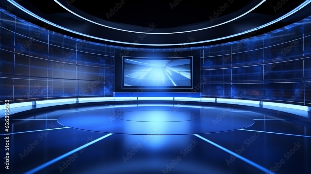 Tv Studio. Backdrop for TV shows .TV on wall. News studio. The perfect ...
