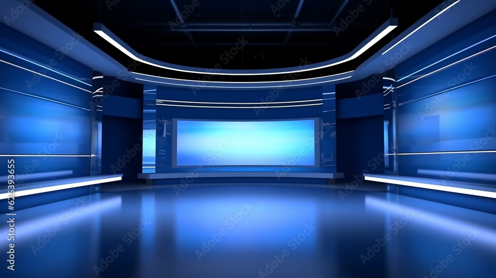 Tv Studio. Backdrop for TV shows .TV on wall. News studio. The perfect ...