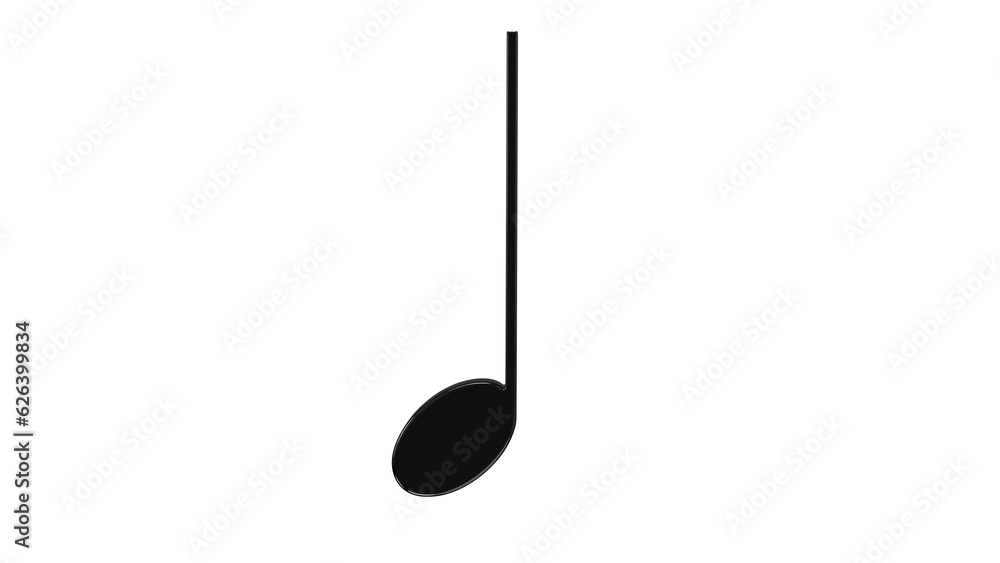 Black quarter music note isolated on white and transparent background ...