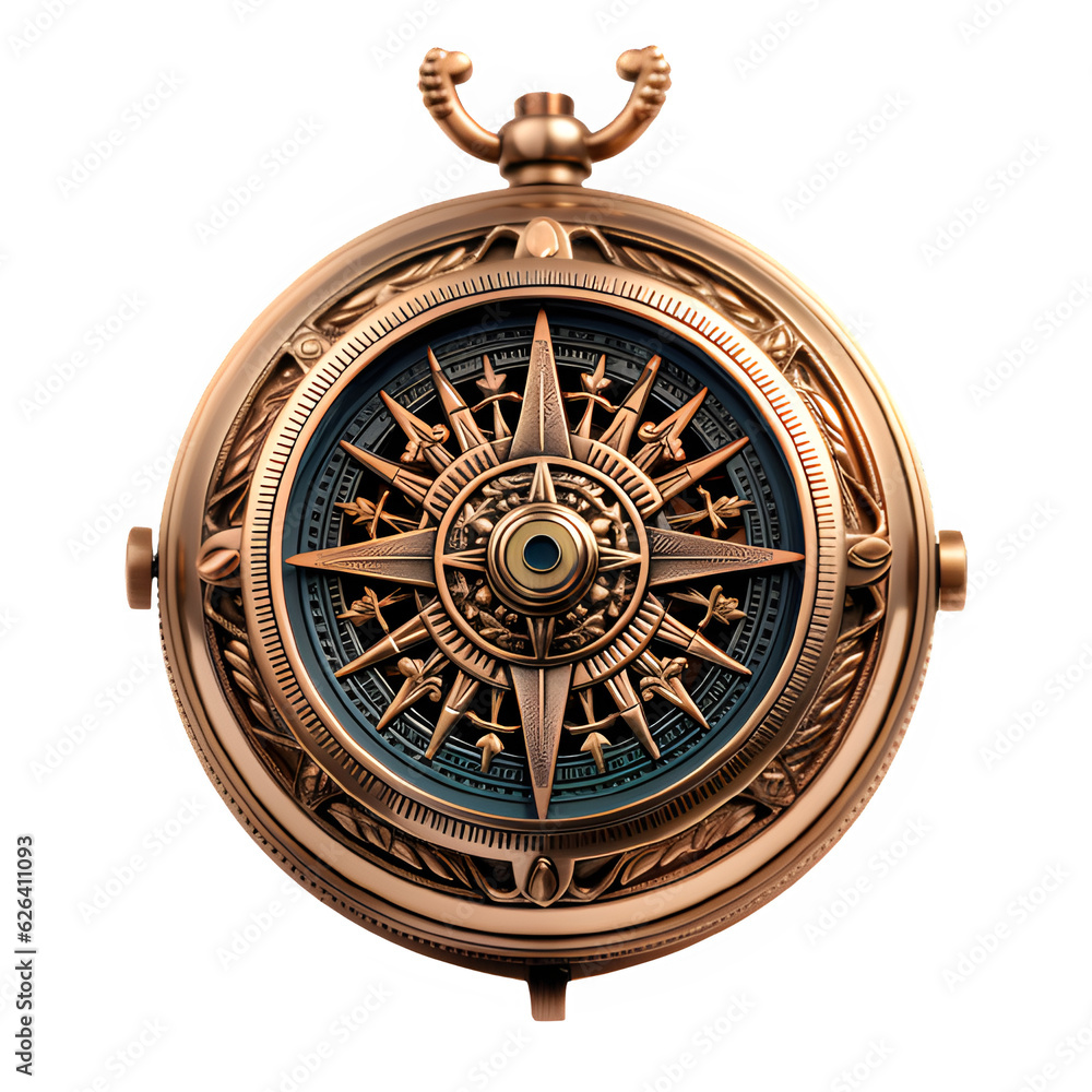 classic compass isolated on transparent background ,generative ai Stock ...