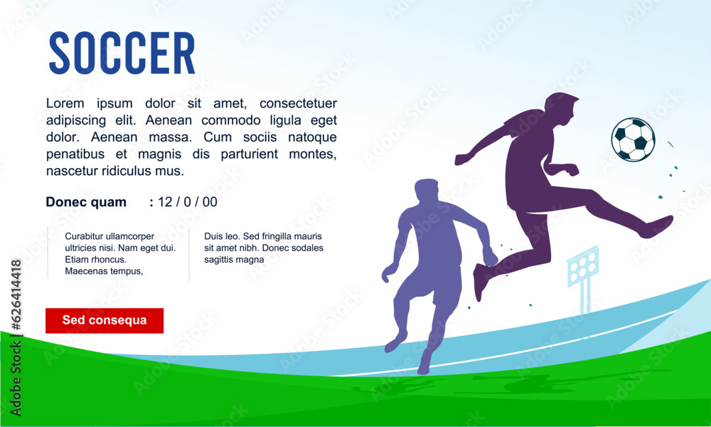 Great simple editable soccer or football vector background design for ...