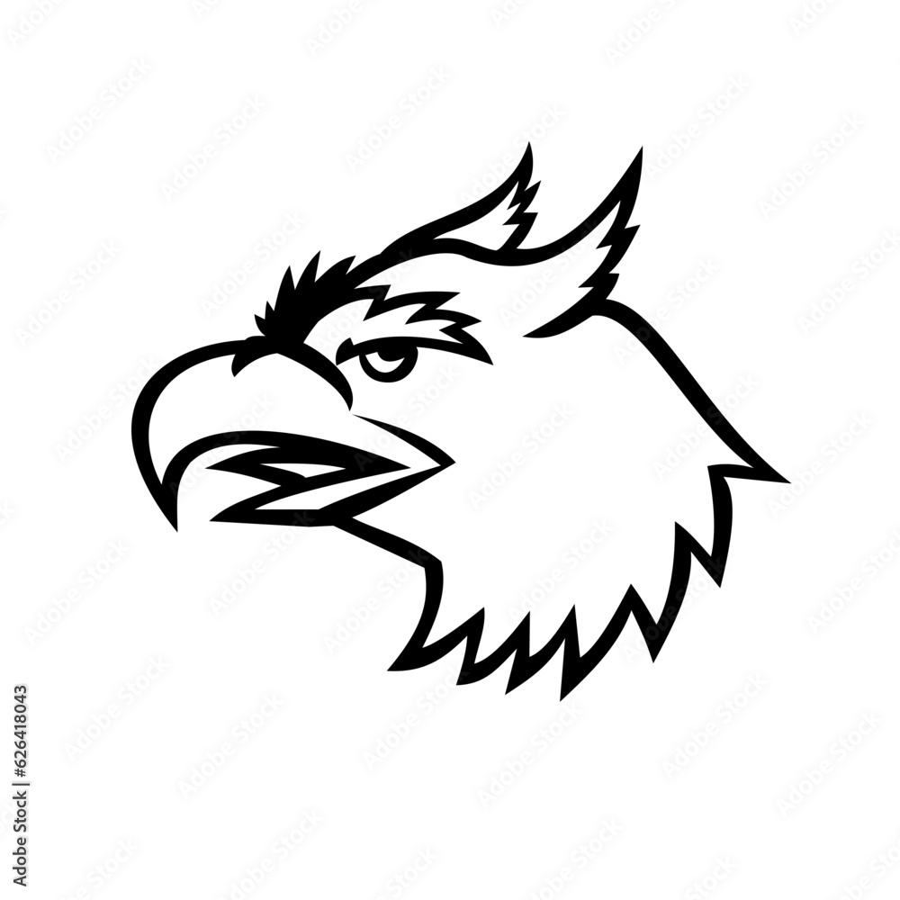 Mascot illustration of head of a head of a roc, an enormous legendary ...