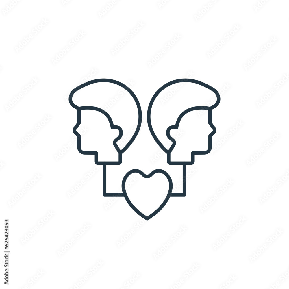 empathy icon from outline emotional intelligence collection. Thin line ...