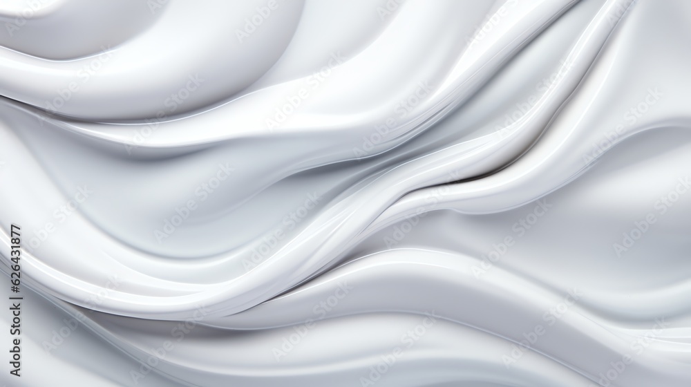 Wavy white cream background, illustration for product presentation and ...