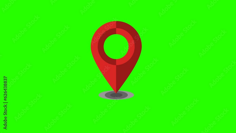 Location Pin pointer on Map animated cartoon on Green screen background ...