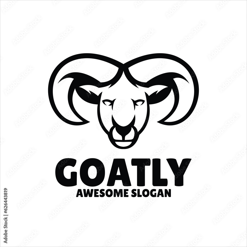 goat simple mascot logo design illustration Stock Vector | Adobe Stock