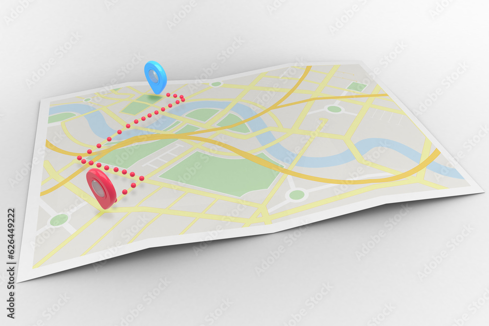 Digital png illustration of map with destination points on transparent ...