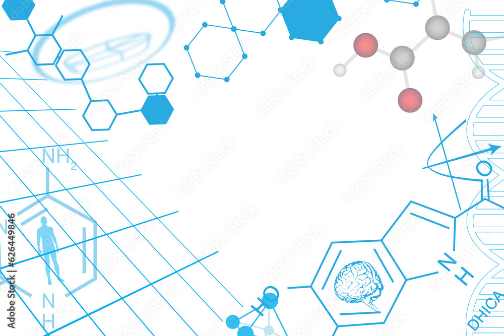 Digital png illustration of molecular structures diagrams on ...