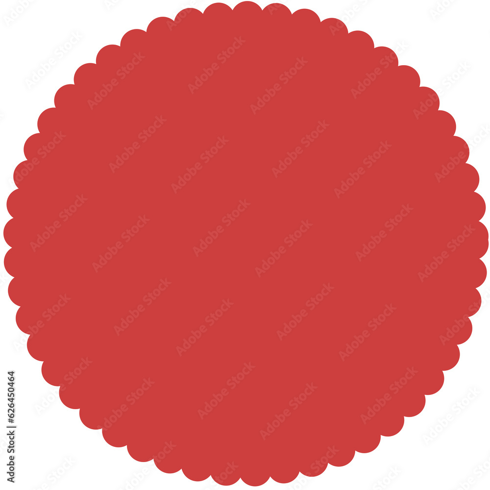 Digital png illustration of big red circle with frill on transparent ...