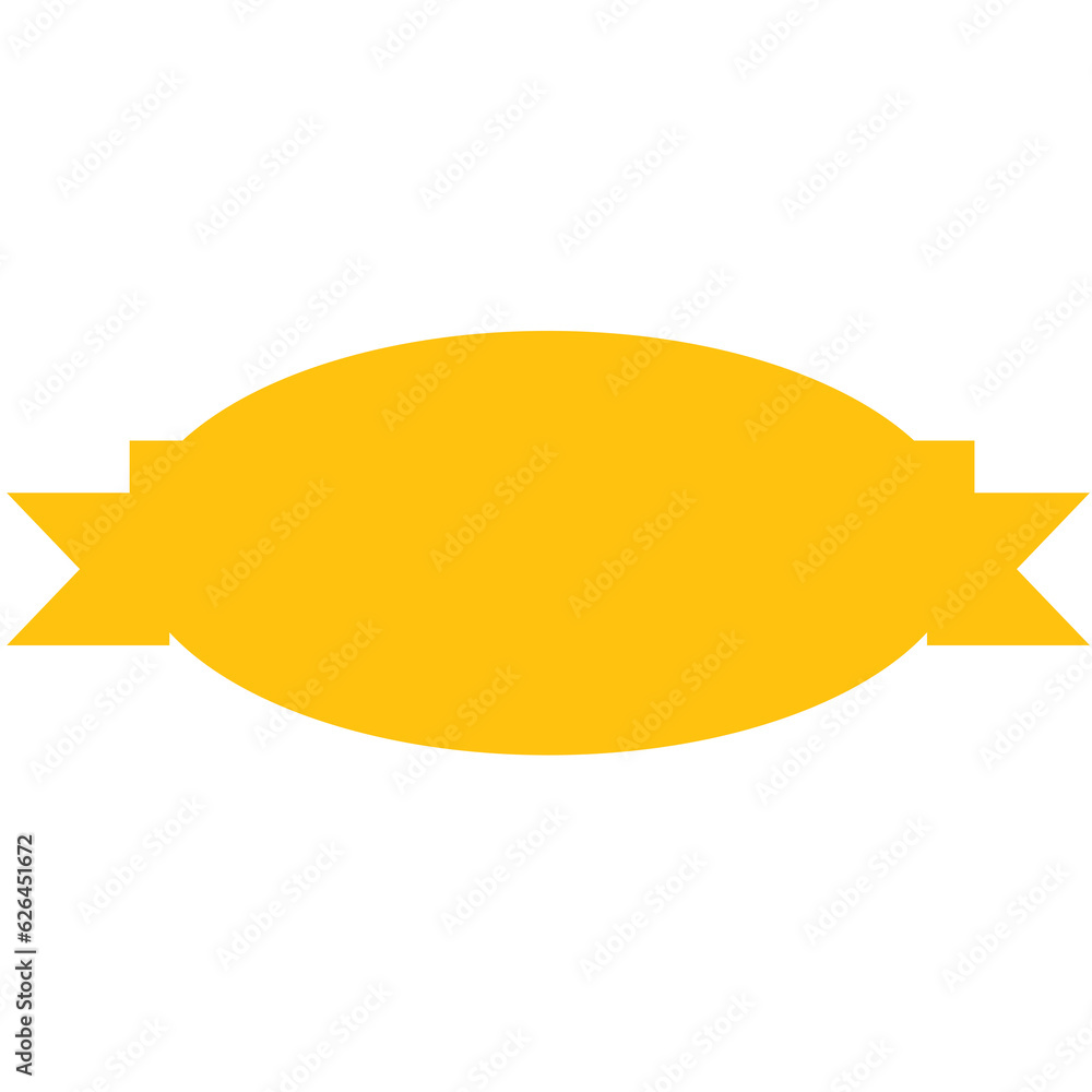 Digital png illustration of curved yellow label shape with space for ...