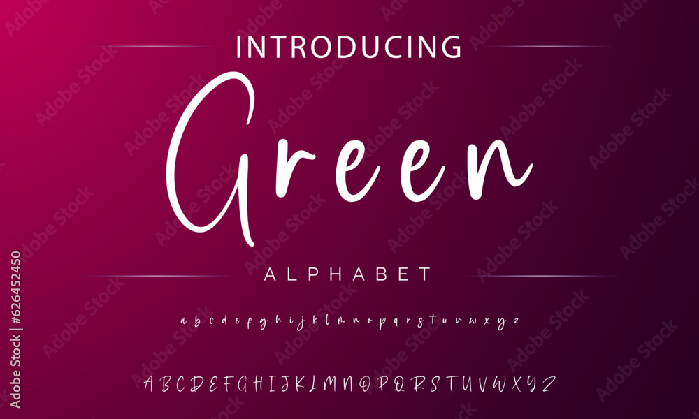 Green Signature Font Calligraphy Logotype Script Font Type Font ...