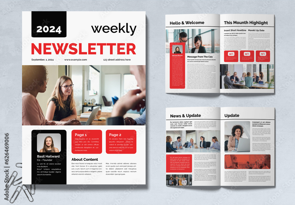 Business Newsletter Stock Template | Adobe Stock
