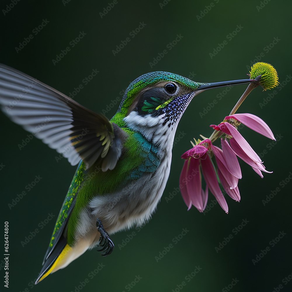 hummingbird on a flower HD 8K wallpaper Stock Photographic Image Stock ...
