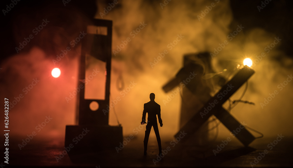 Foto de Execution concept. Death penalty electric chair miniature in ...