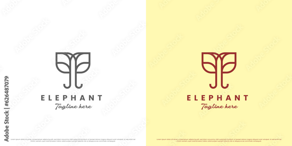 Minimalist elephant logo design illustration. Elephant mammal animal ...
