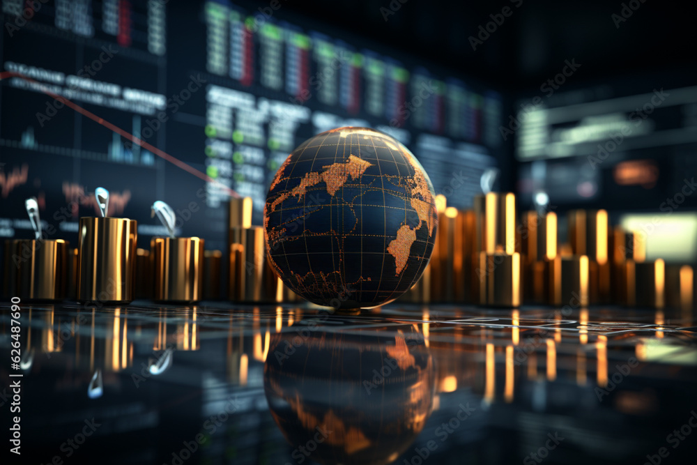 Global forex trading symbolizes economic interactions on a clean canvas ...