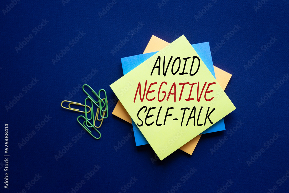 Avoid negative self-talk symbol. Concept words Avoid negative self-talk ...