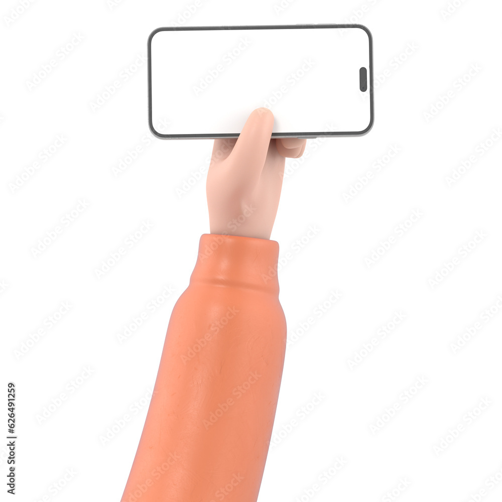 Transparent Backgrounds Mock-up.3d skinned hand touching smartphone ...