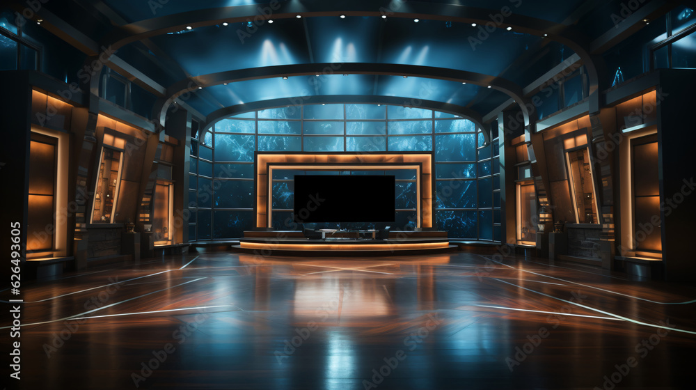 Tv Studio. Backdrop for TV shows .TV on wall. News studio. The perfect ...