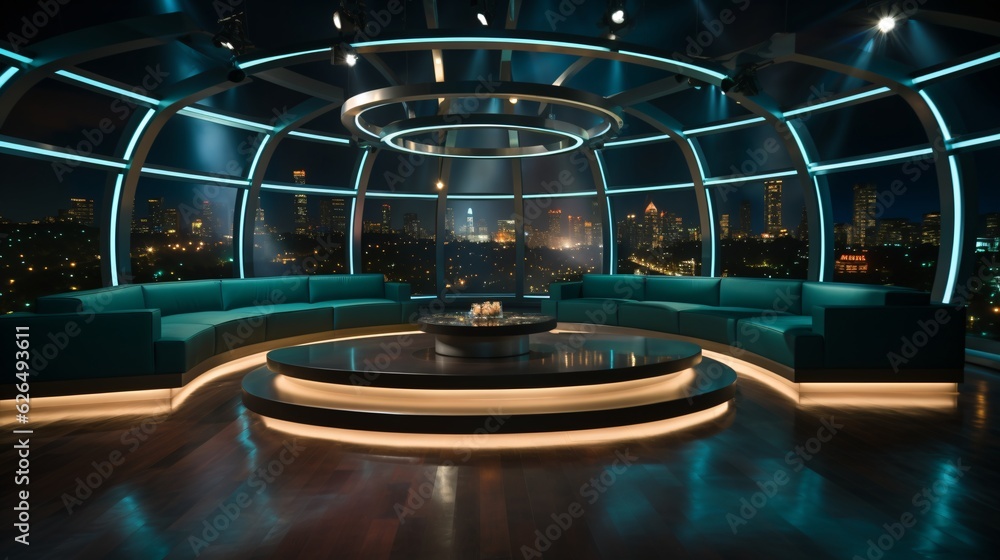Tv Studio. Backdrop for TV shows .TV on wall. News studio. The perfect ...