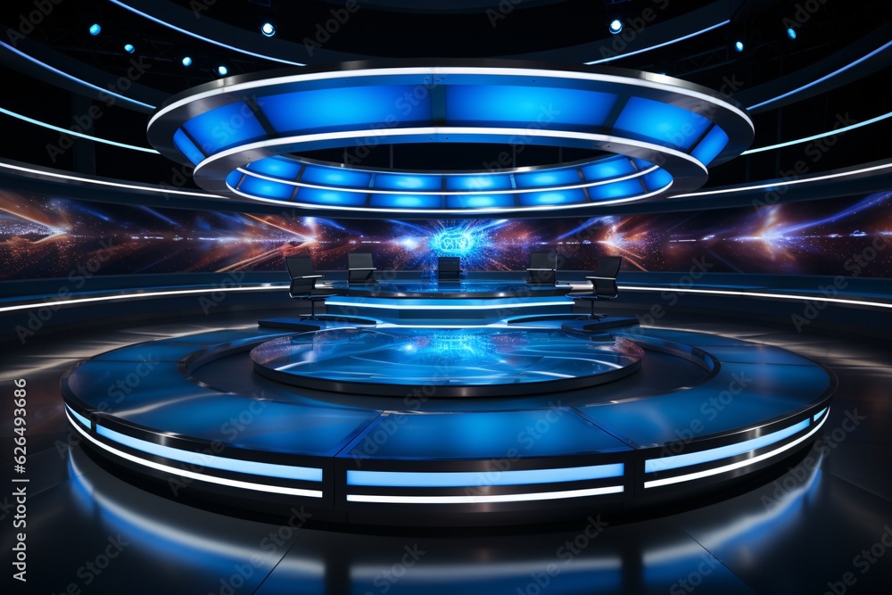 Tv Studio. Backdrop for TV shows .TV on wall. News studio. The perfect ...