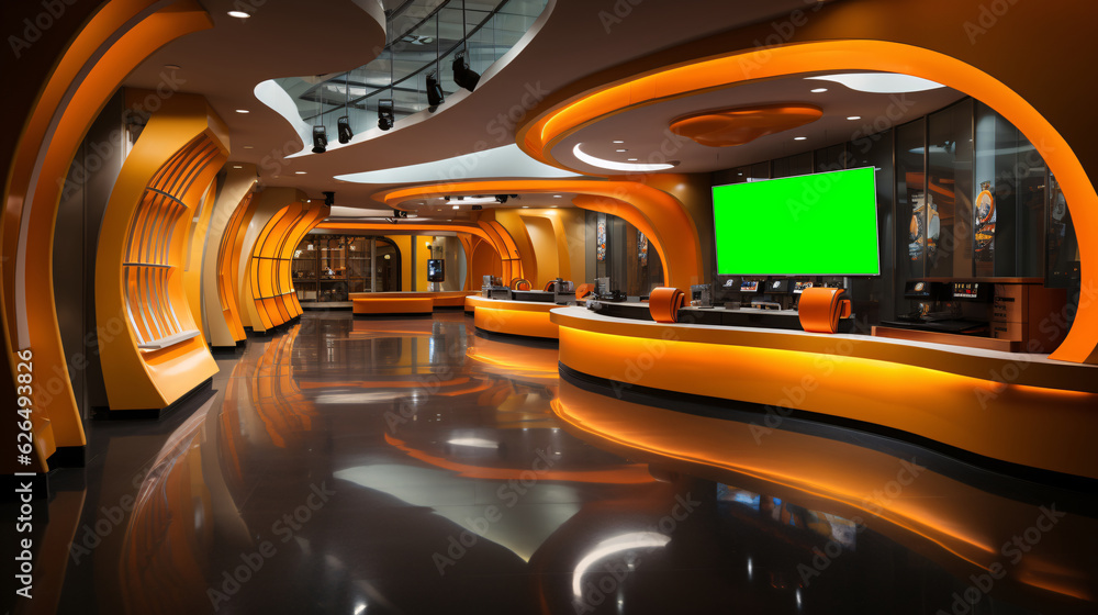 Tv Studio. Backdrop for TV shows .TV on wall. News studio. The perfect ...