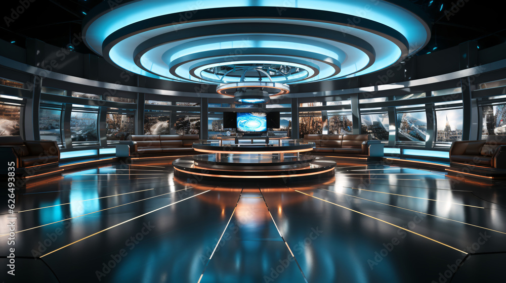 Tv Studio. Backdrop for TV shows .TV on wall. News studio. The perfect ...