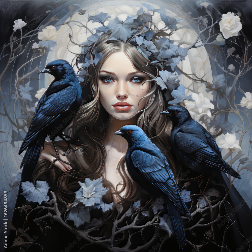 Fairy Tale Woman. Generative AI. A digital painting of a fantasy, fairy ...
