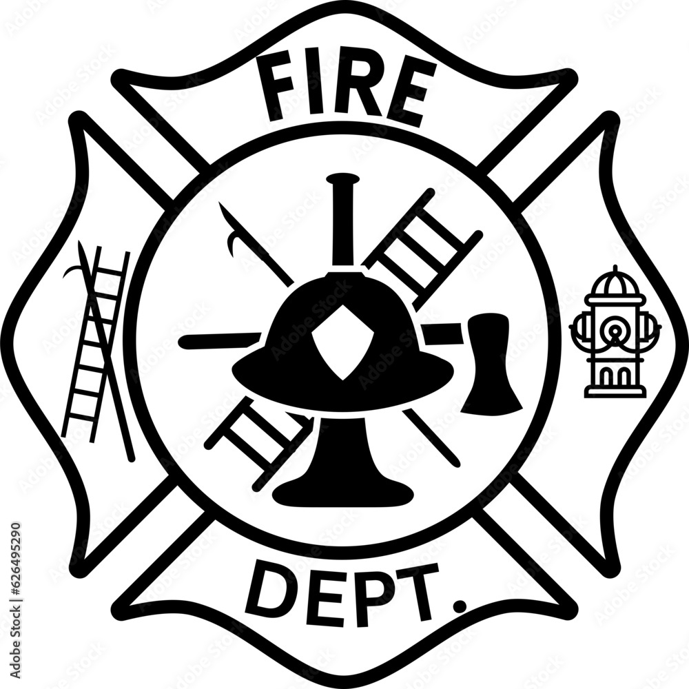 Fireman emblem sign on white background. firefighter’s st florian ...