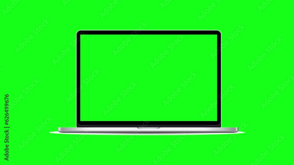 animation Laptop mockup with green screen isolated on green screen ...