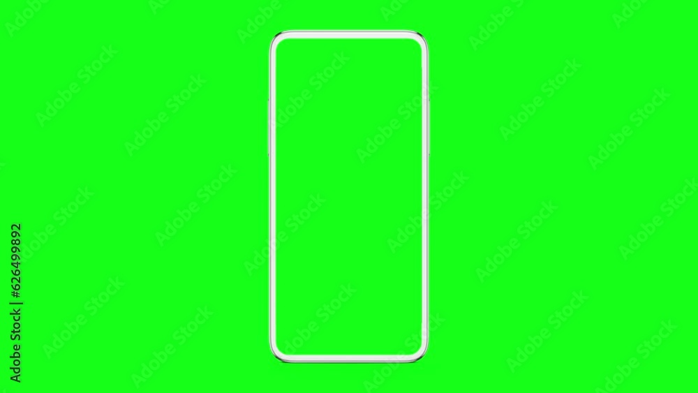 animation mobile phone mockup with green screen isolated on green ...