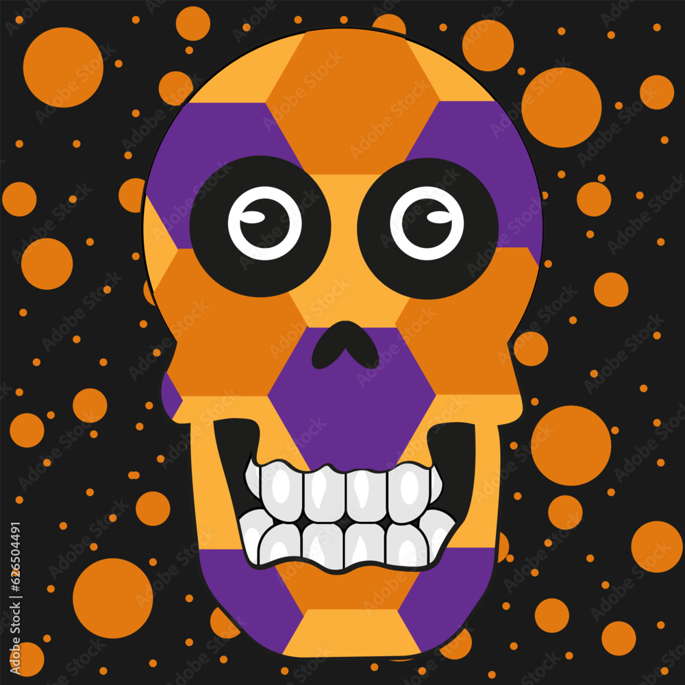 Trendy modern Avant-garde Skull background. Halloween concept with ...