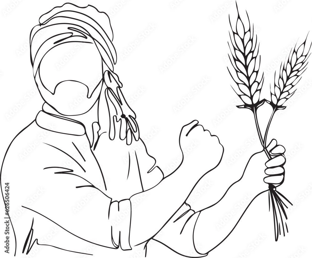 Cultivating Prosperity: Continuous Cartoon Depicting an Indian Farmer's ...