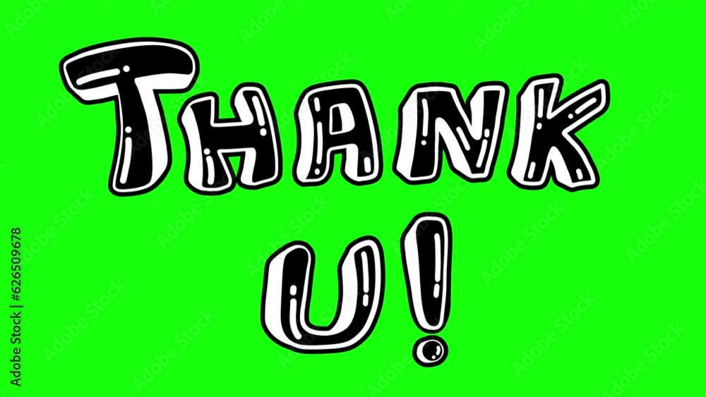 4k Black Ink Thank You Text Animation Isolated on White Background ...
