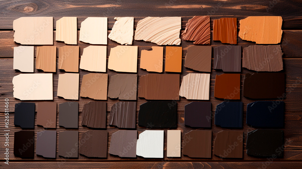 Paint color samples. Color samples of dark and earthy colors of wall ...