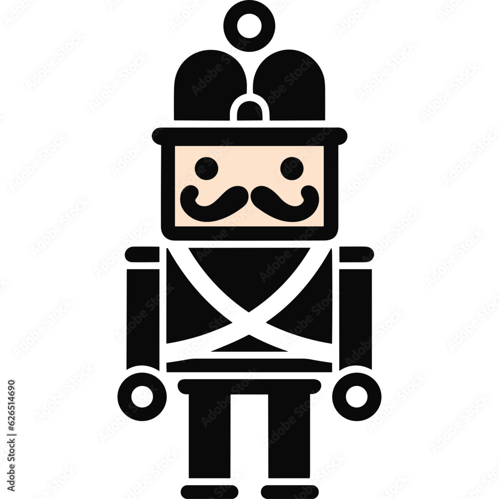 Nutcracker wooden toy soldier single icon logo svg vector Stock Vector ...