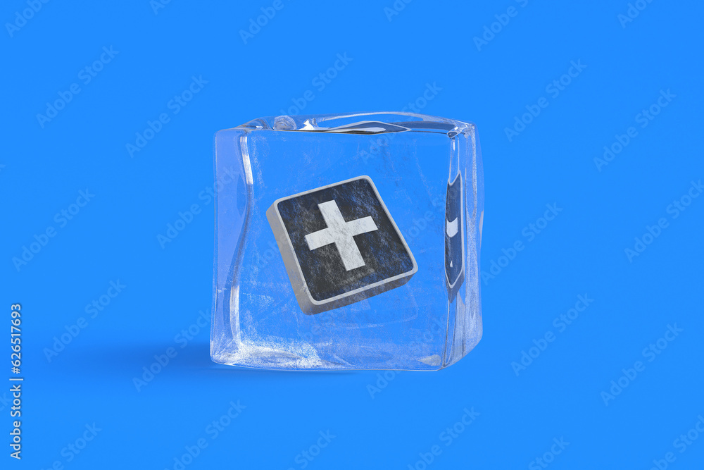 Plakat 3D lód arytmetyka algebra symbol - Dekowizja.pl