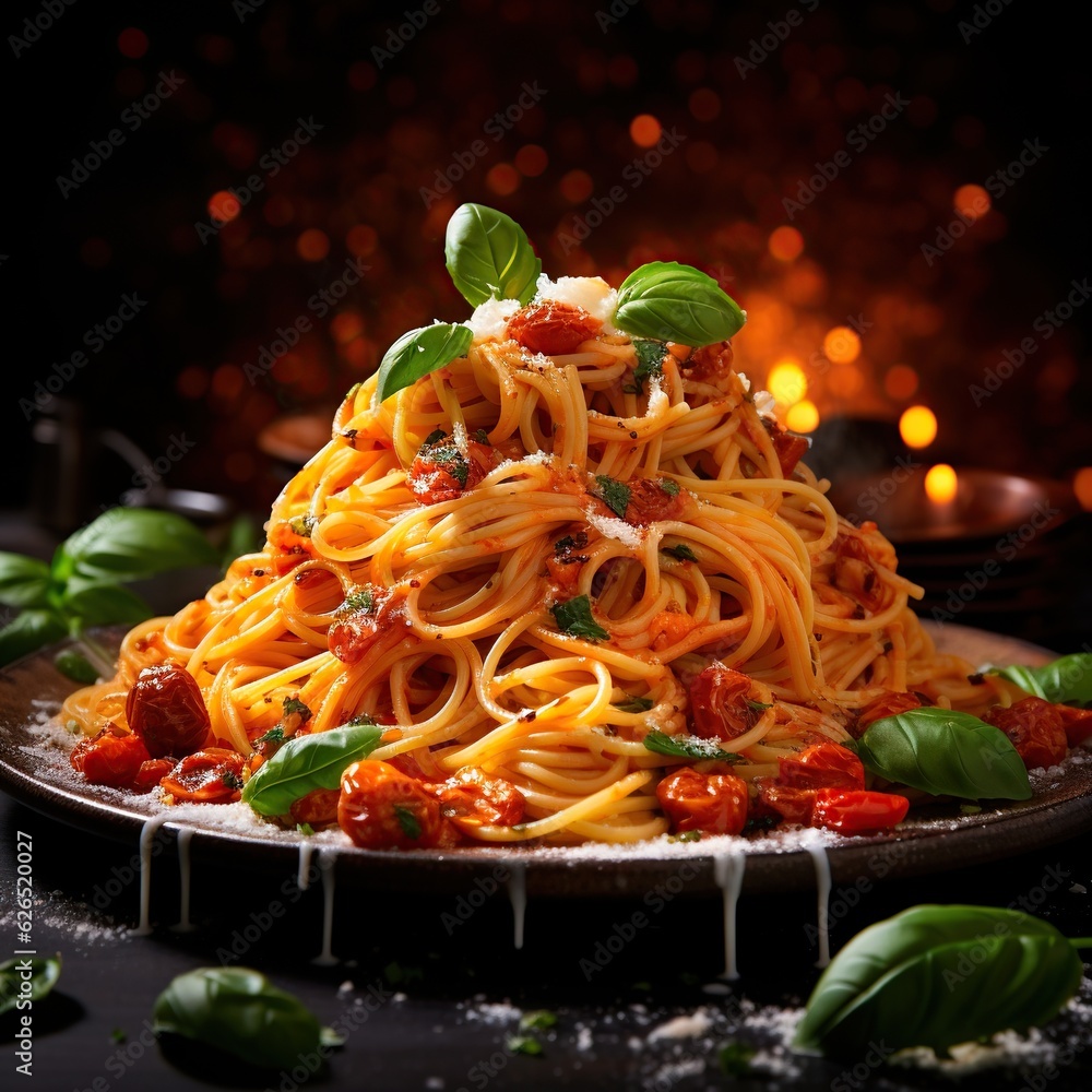Delight in the Tempting Pleasures of Juicy and Crunchy Spaghetti. A ...