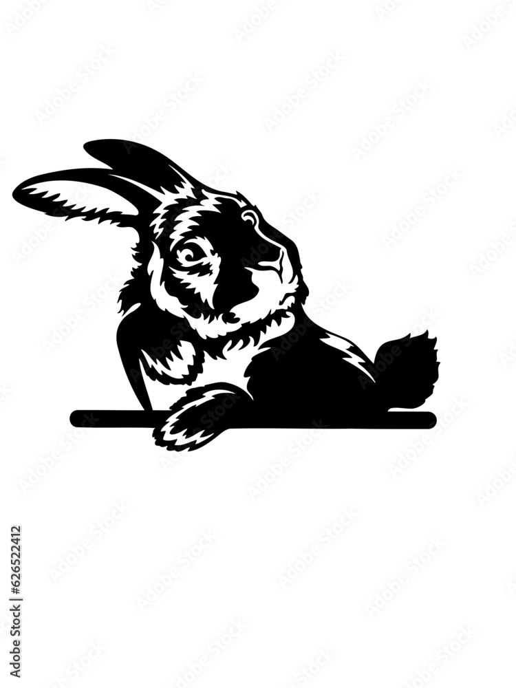 Funny and hilarious peeking rabbit SVG vector graphic and cut file ...