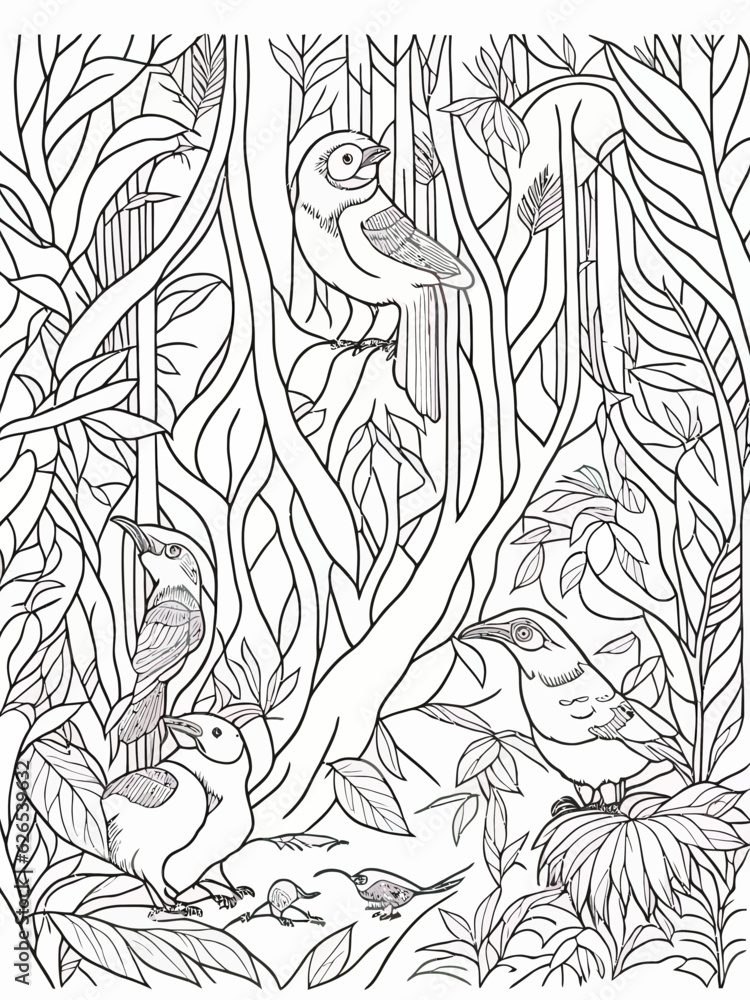 Discover the Rainforest: Printable Coloring Page of Rainforest ...