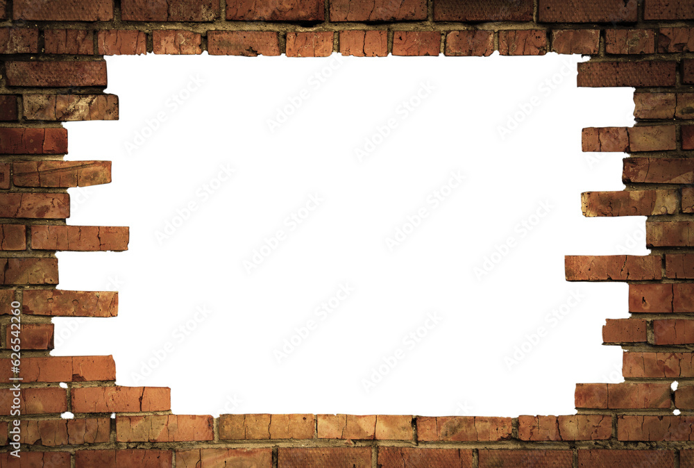 Photo & Art Print Old brick wall Frame border background, Chepko Danil