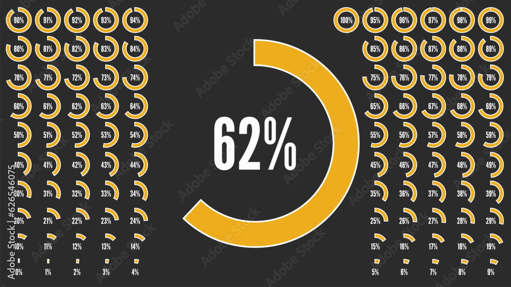 Set of icon for infographic. Big percent collection for user interface ...