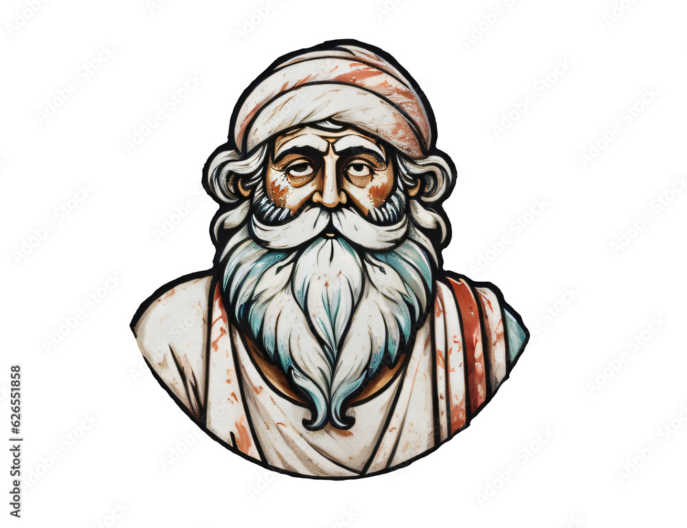 Visual representation of a portrait featuring an older man with a gray ...